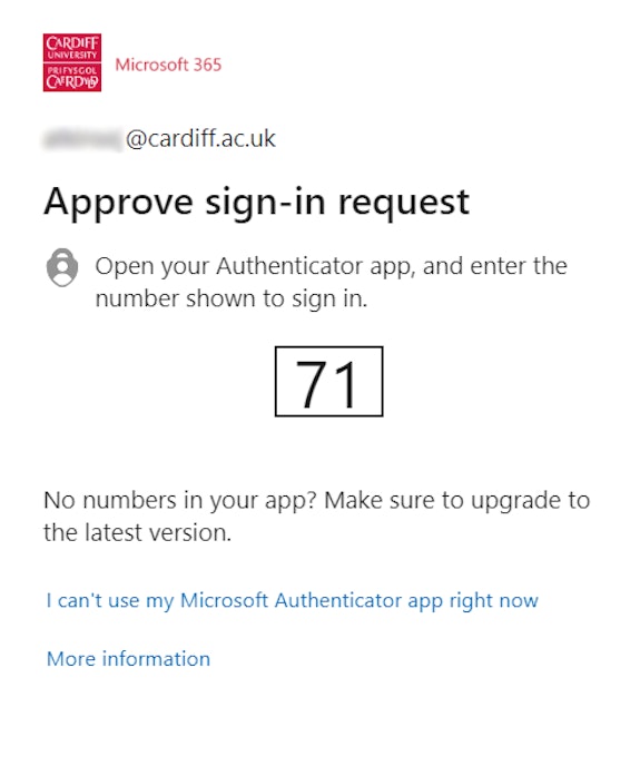 Using the Microsoft 365 Authenticator app - Cardiff University