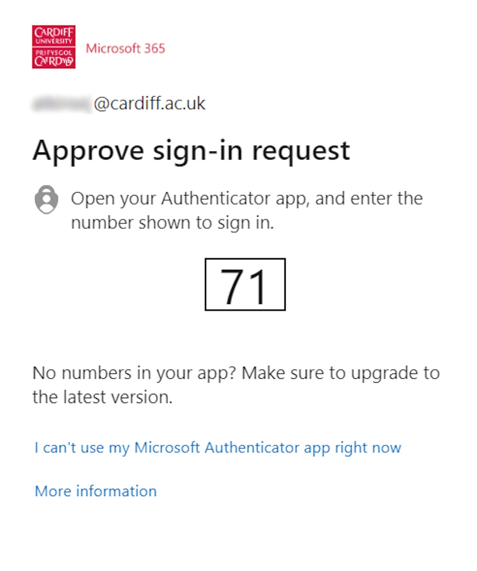 Using the Microsoft 365 Authenticator app - Cardiff University