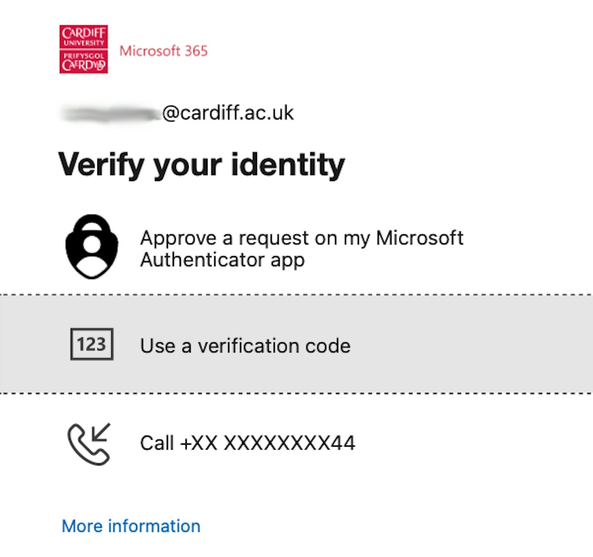 Using the Microsoft 365 Authenticator app - Cardiff University