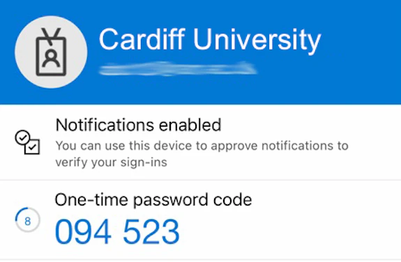 Using the Microsoft 365 Authenticator app - Cardiff University