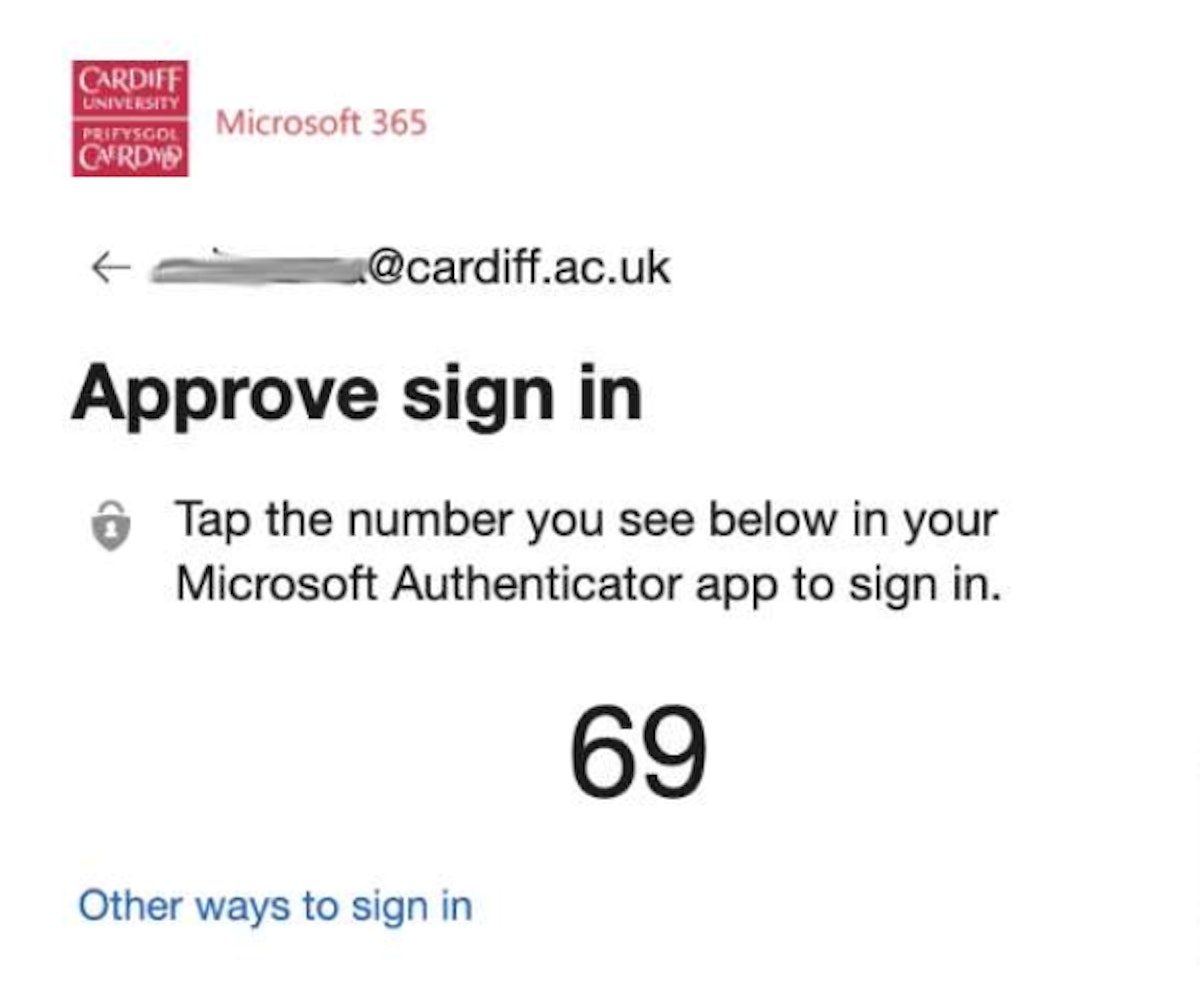 Using the Microsoft 365 Authenticator app - Cardiff University