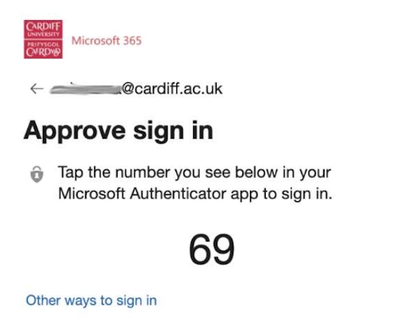 Using the Microsoft 365 Authenticator app - Cardiff University