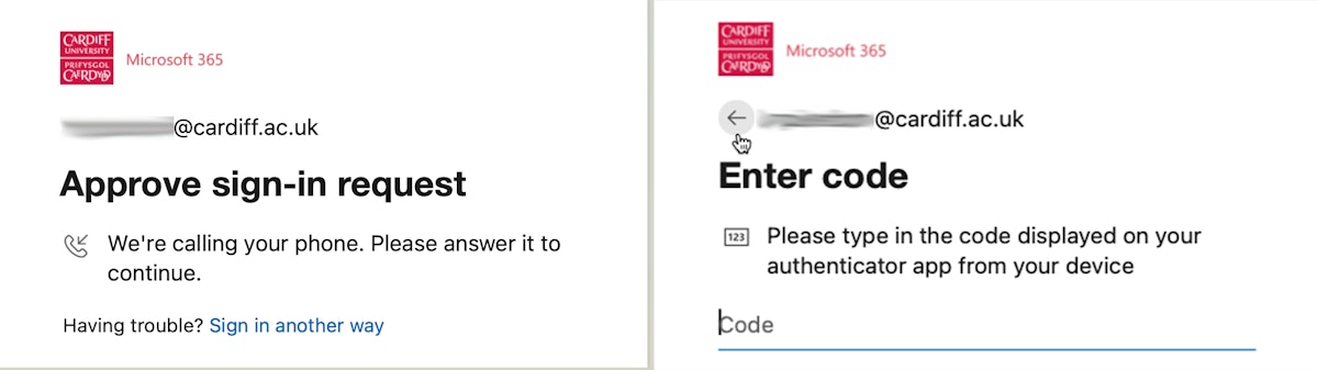 Using the Microsoft 365 Authenticator app - Cardiff University